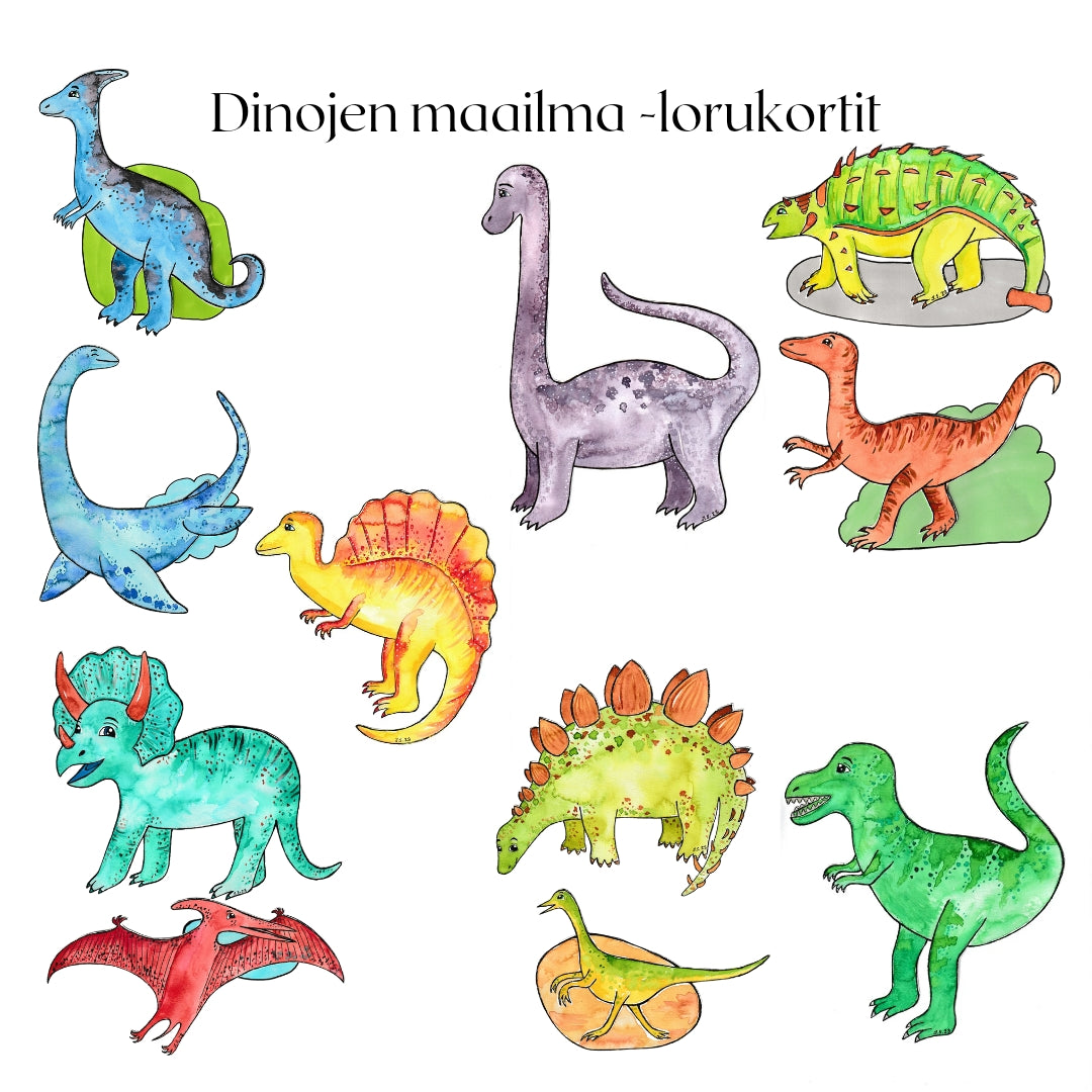 Dinojen maailma -lorukortit tiedostona – Loruisa
